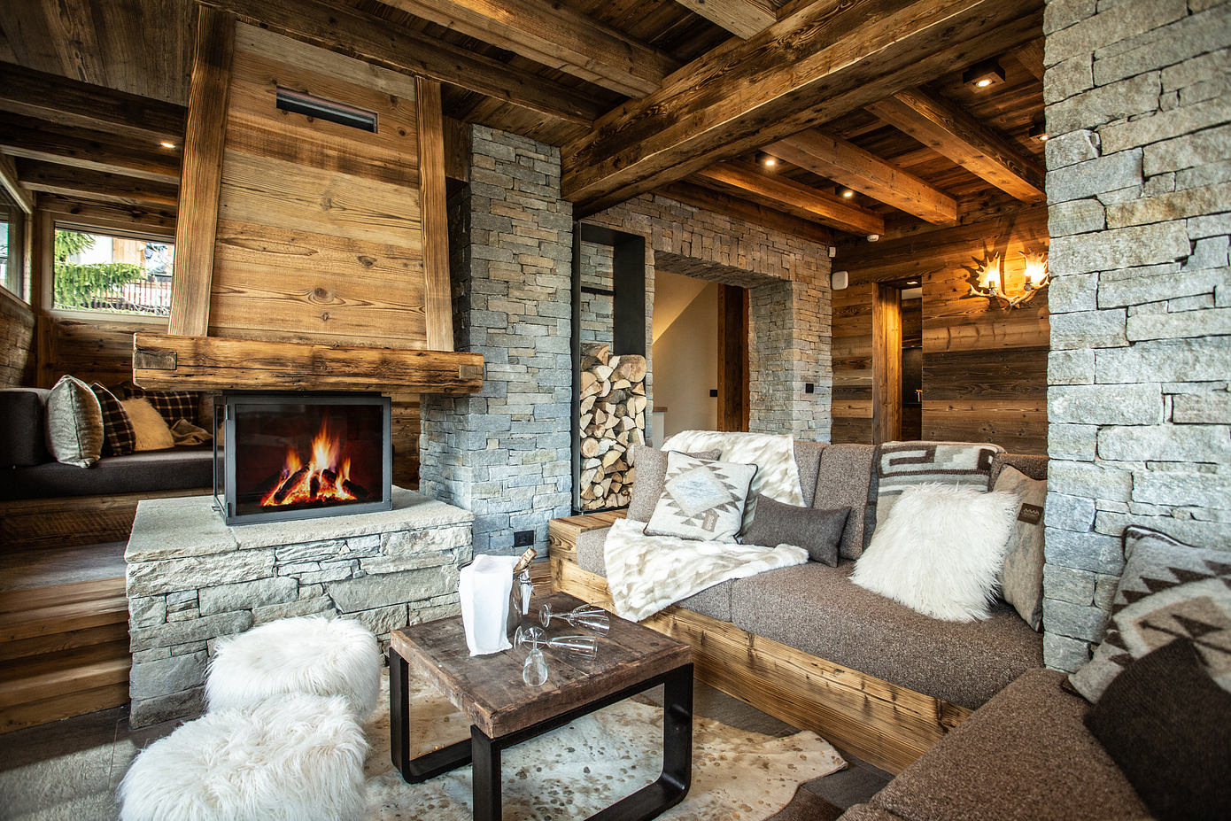Kelly Chalet Warms Alpine Stone And Timber With Soft Luxury Inside ...